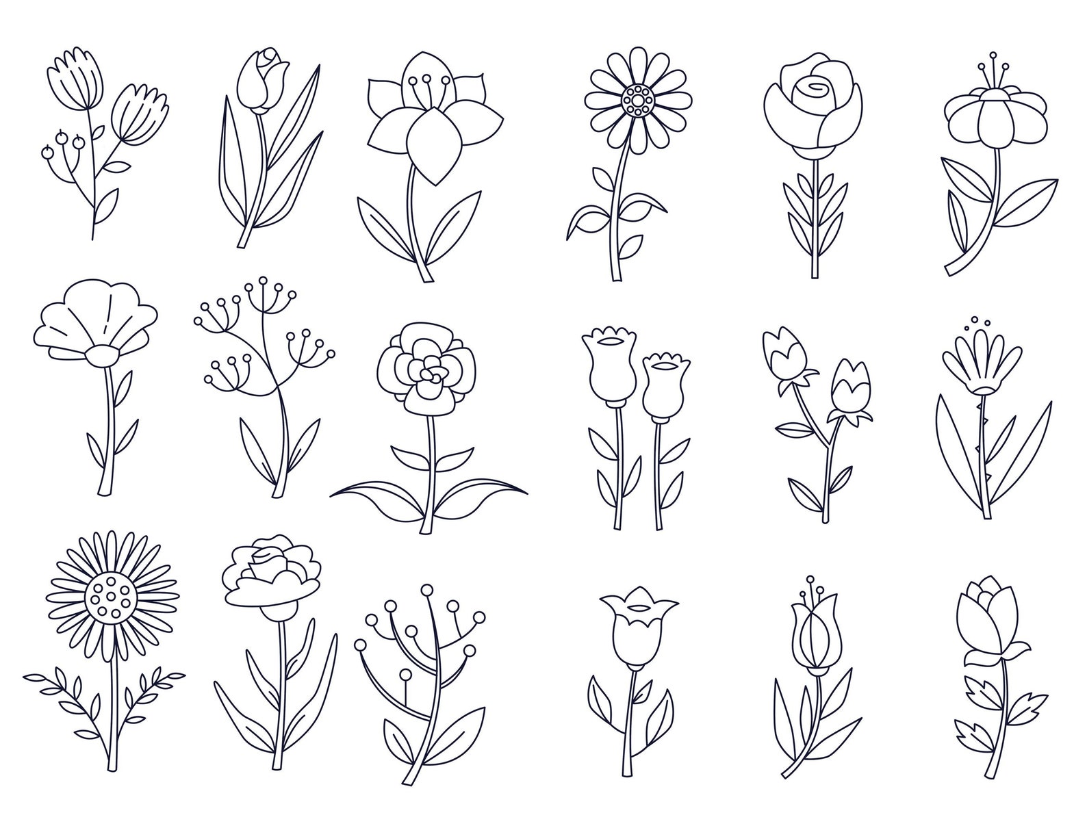 12 Sheets of Mini Flower Designs, Fine Line Tattoo, Cute Skin Art ...