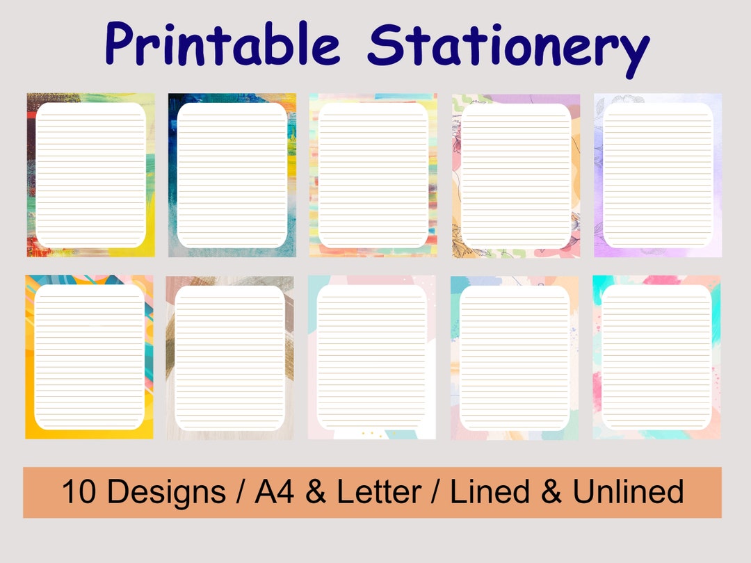 Printable Stationery Bundle With Borders Printable Note - Etsy