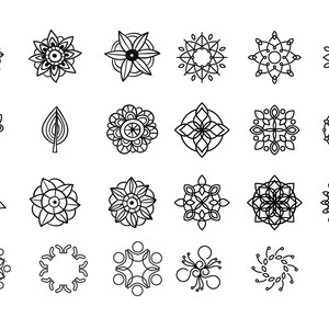 10 Sheets of Small Mandala Tattoo Designs, Fine Line Tattoo, Stencil ...