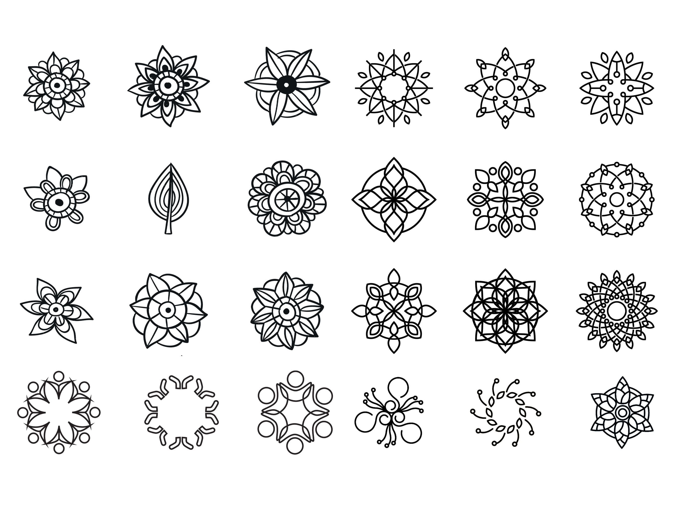 10 Sheets of Small Mandala Tattoo Designs, Fine Line Tattoo, Stencil ...