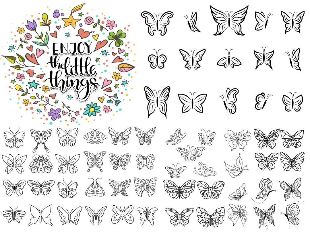 8 Sheets of Mini Butterfly Tattoos, Fine Line Tattoo, Cute Tattoo ...