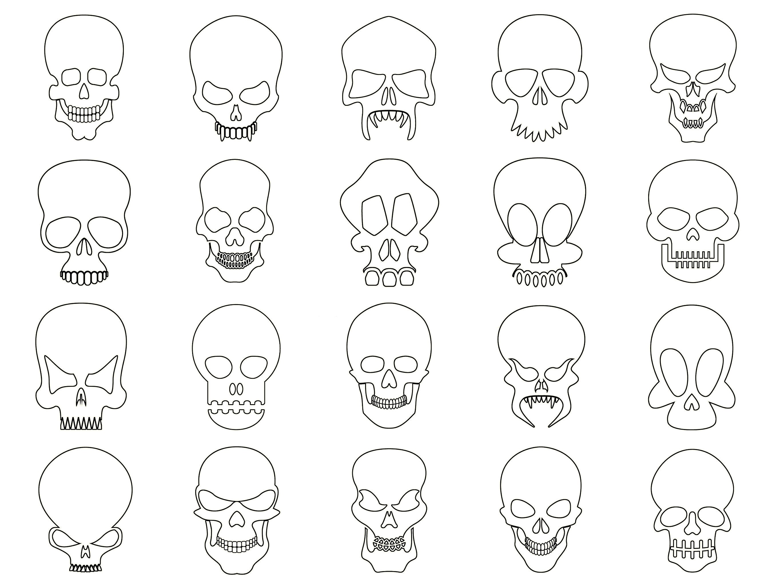 10 Sheets of Small Skull Tattoo Designs, Fine Line Tattoo, Stencil Art ...