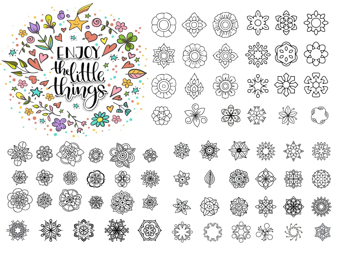 10 Sheets of Small Mandala Tattoo Designs, Fine Line Tattoo, Stencil ...