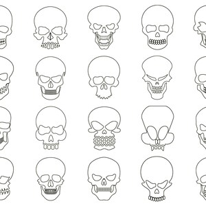 10 Sheets of Small Skull Tattoo Designs, Fine Line Tattoo, Stencil Art ...