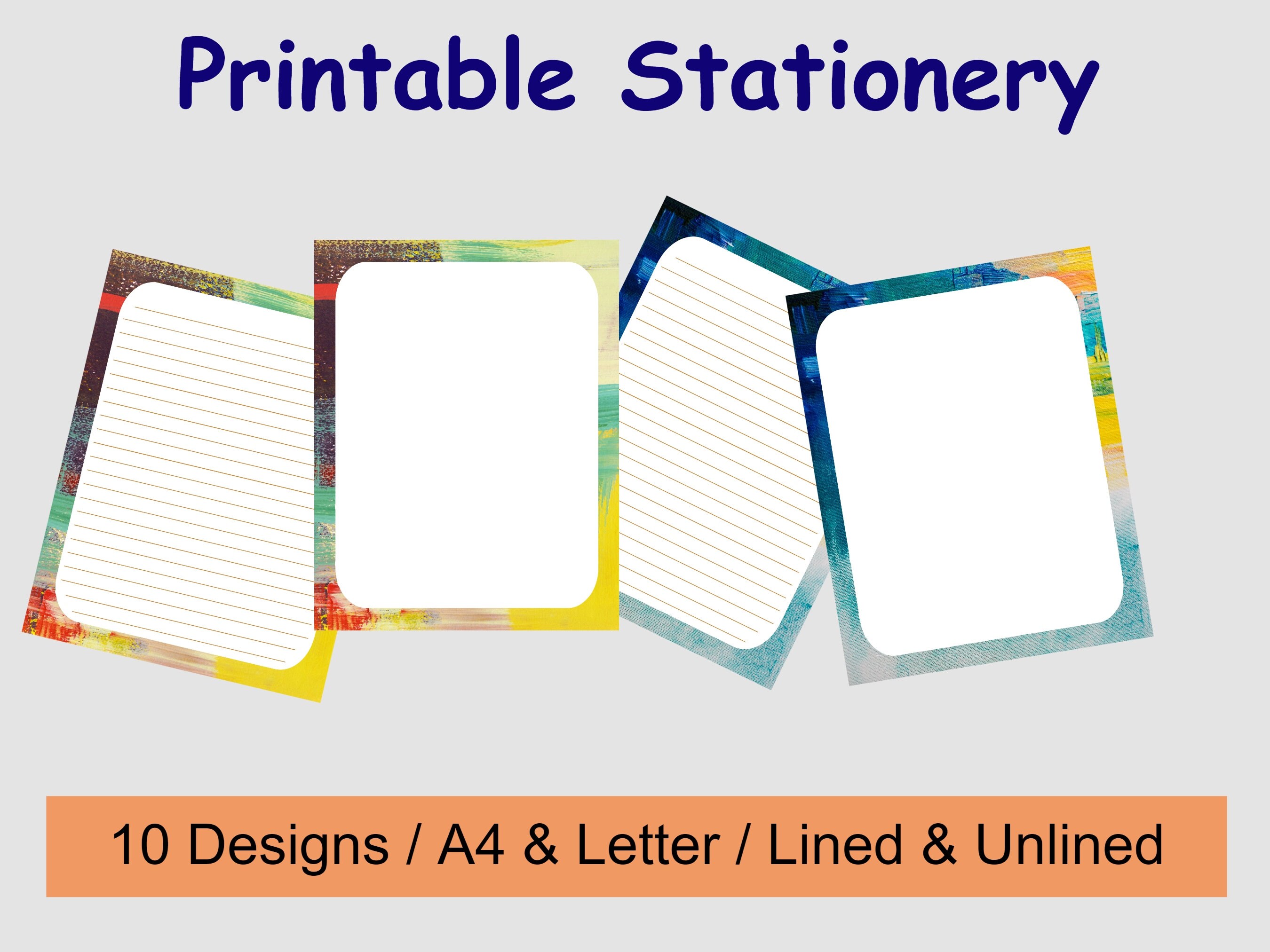 Printable Stationery Bundle With Borders Printable Note - Etsy