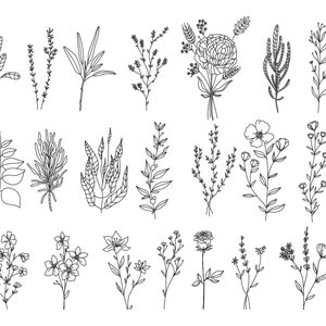 12 Sheets of Mini Flower Designs, Fine Line Tattoo, Cute Skin Art ...