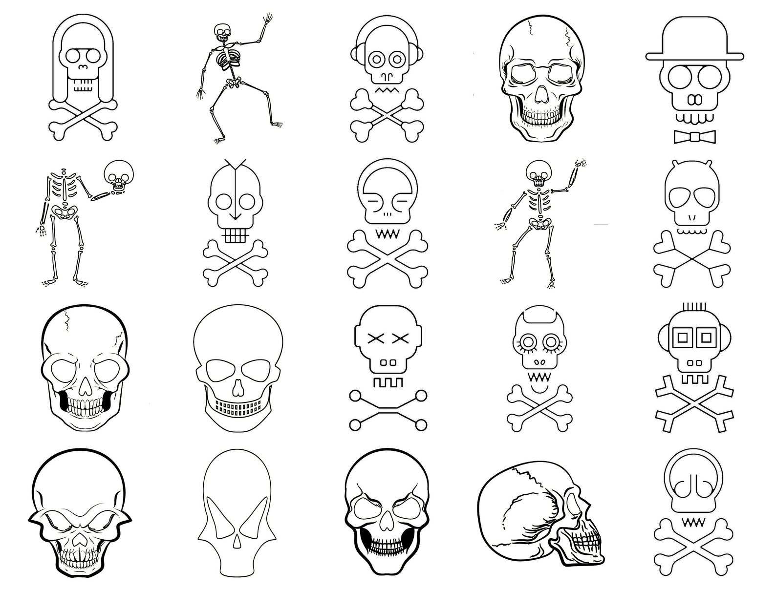 10 Sheets of Small Skull Tattoo Designs, Fine Line Tattoo, Stencil Art ...