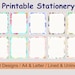 Printable Stationery Bundle With Borders, Printable Note Paper, Letter ...