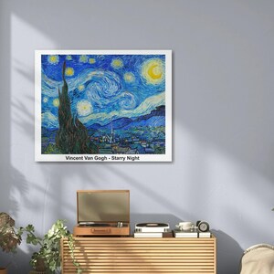 Van Gogh Painting of Starry Night. Impressionist Artwork of Vincent ...