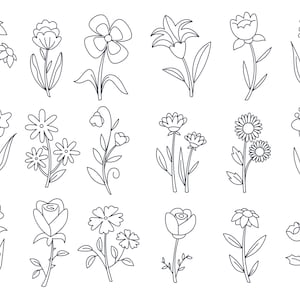 12 Sheets of Mini Flower Designs, Fine Line Tattoo, Cute Skin Art ...