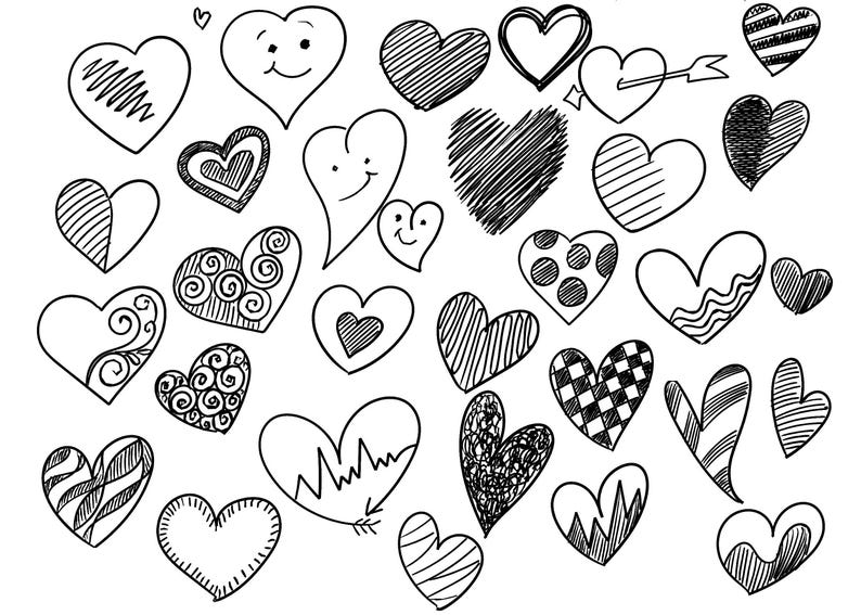 Heart Tattoos 200 Designs, Fine Lines, Stencils, Doodles PNG, SVG, JPG ...