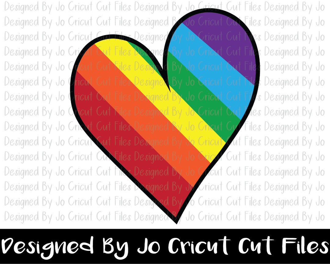 Lgbt Rainbow Heart Svg Png Cricut Compatible Etsy