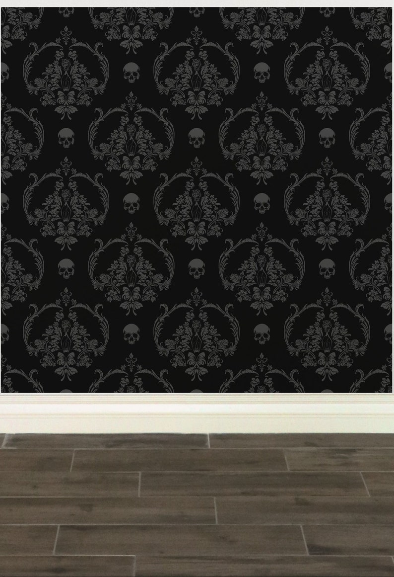 Vampire Bat Grotesque Damask Wallpaper - Etsy