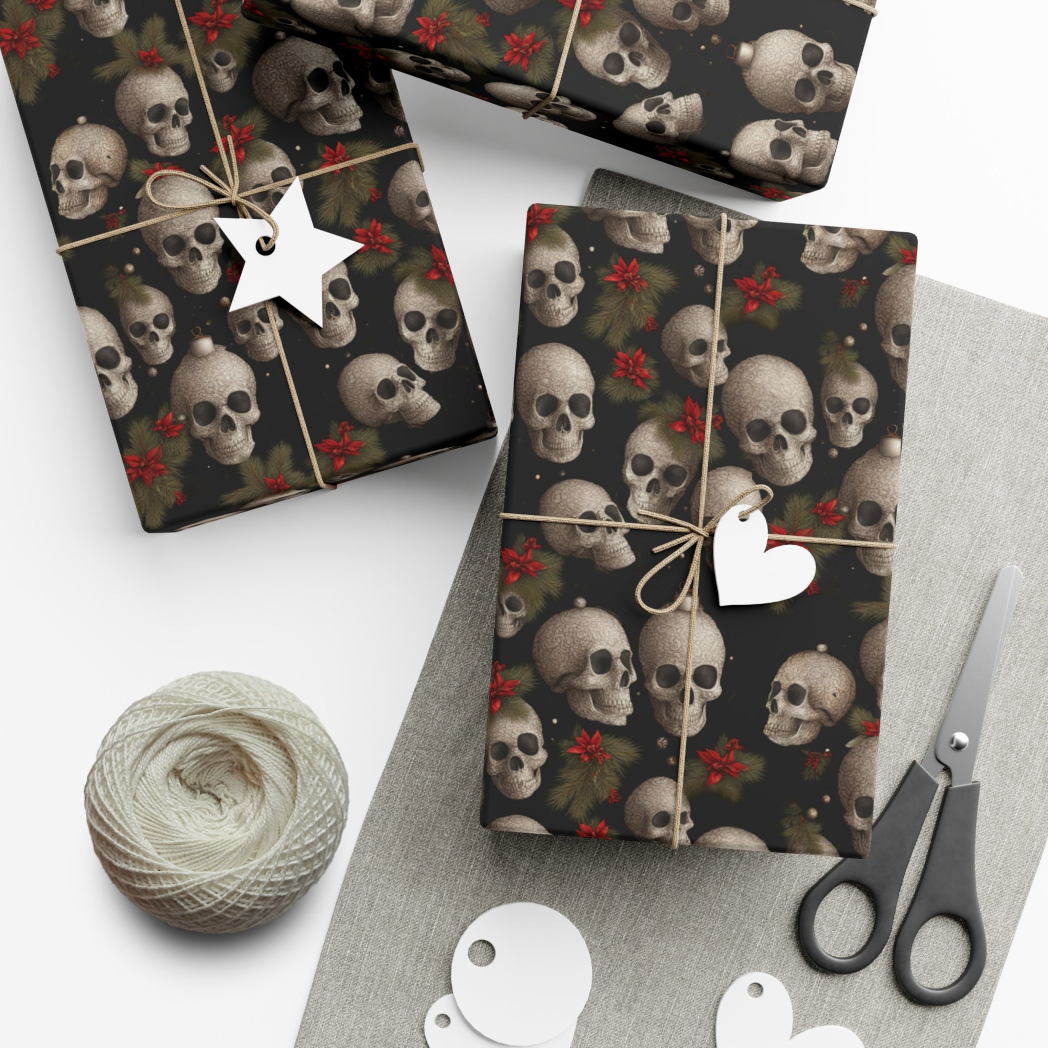 Death and Poinsettias Gift Wrap Papers - Etsy