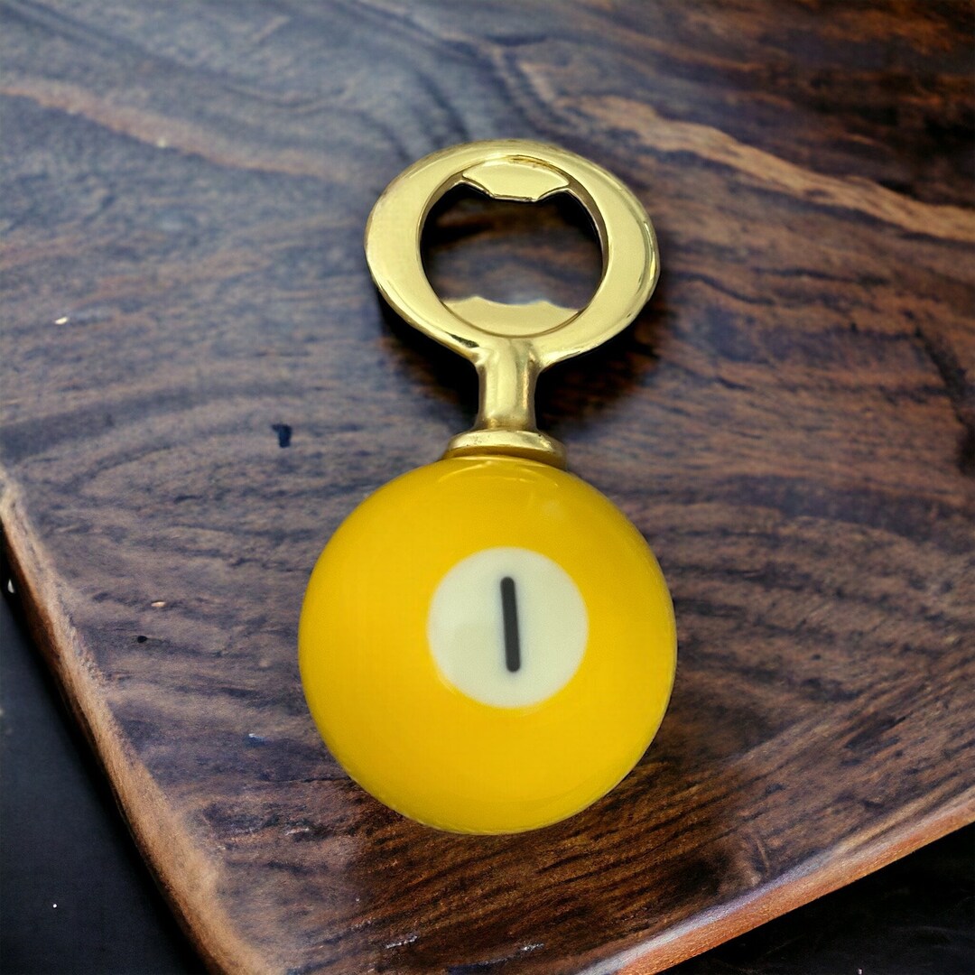 Yellow No.1 Pool Ball Bottle Opener: Gold Finish Barware Gift - Etsy