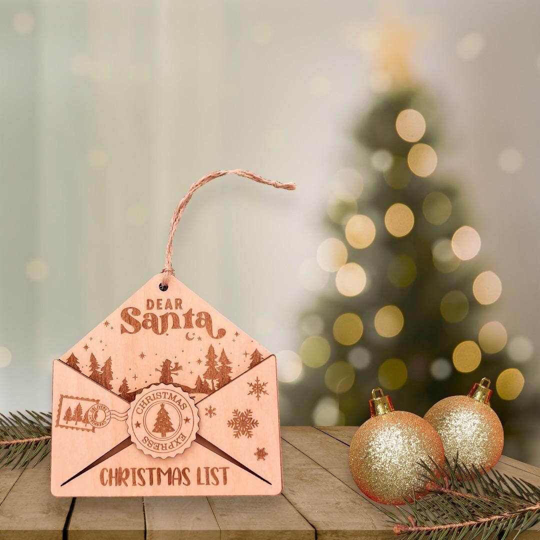 Personalised Letter to Santa Envelope Ornament Custom Christmas ...