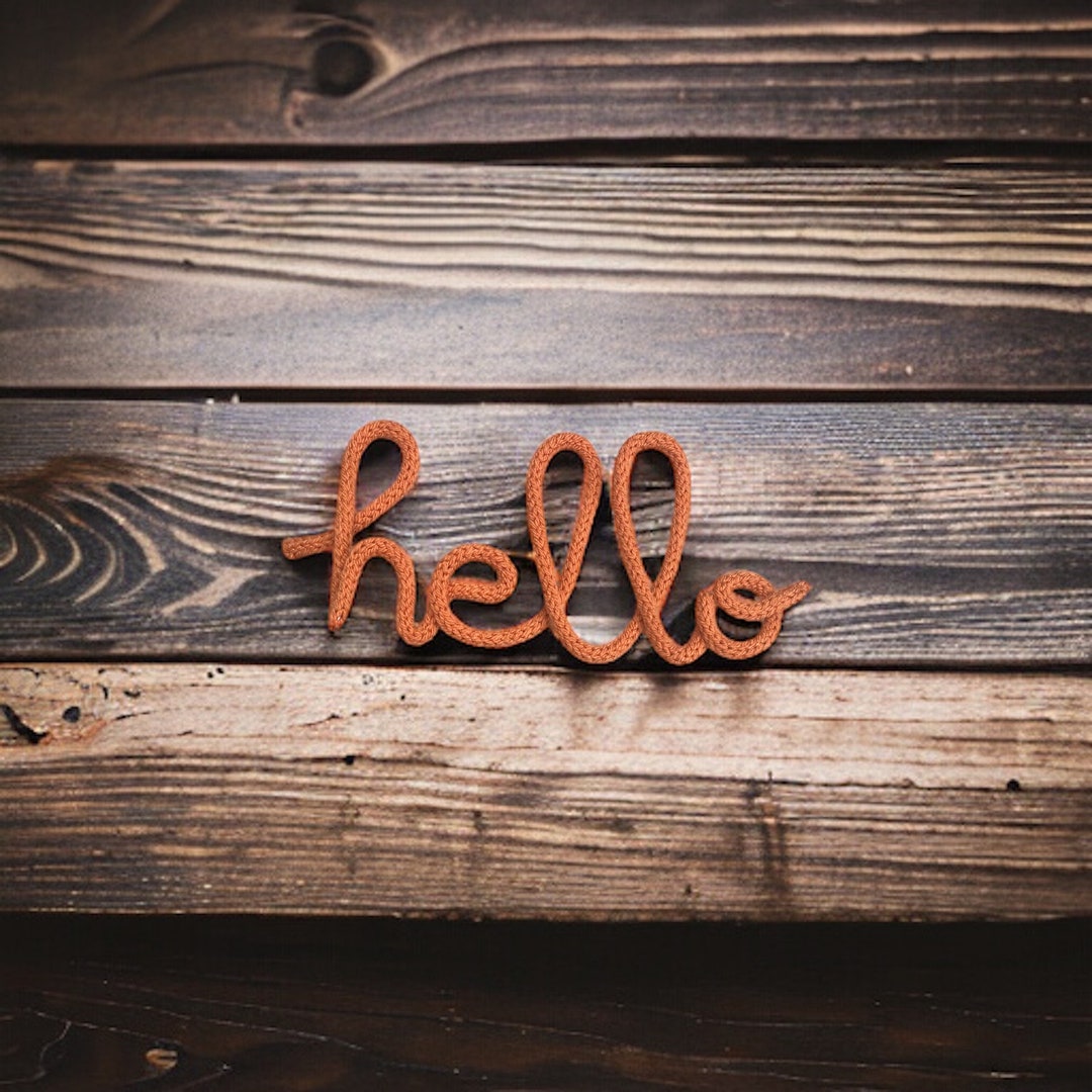 Orange Knitted Wire Word Sign. Orange Sign Decor Wire Word Cord ...