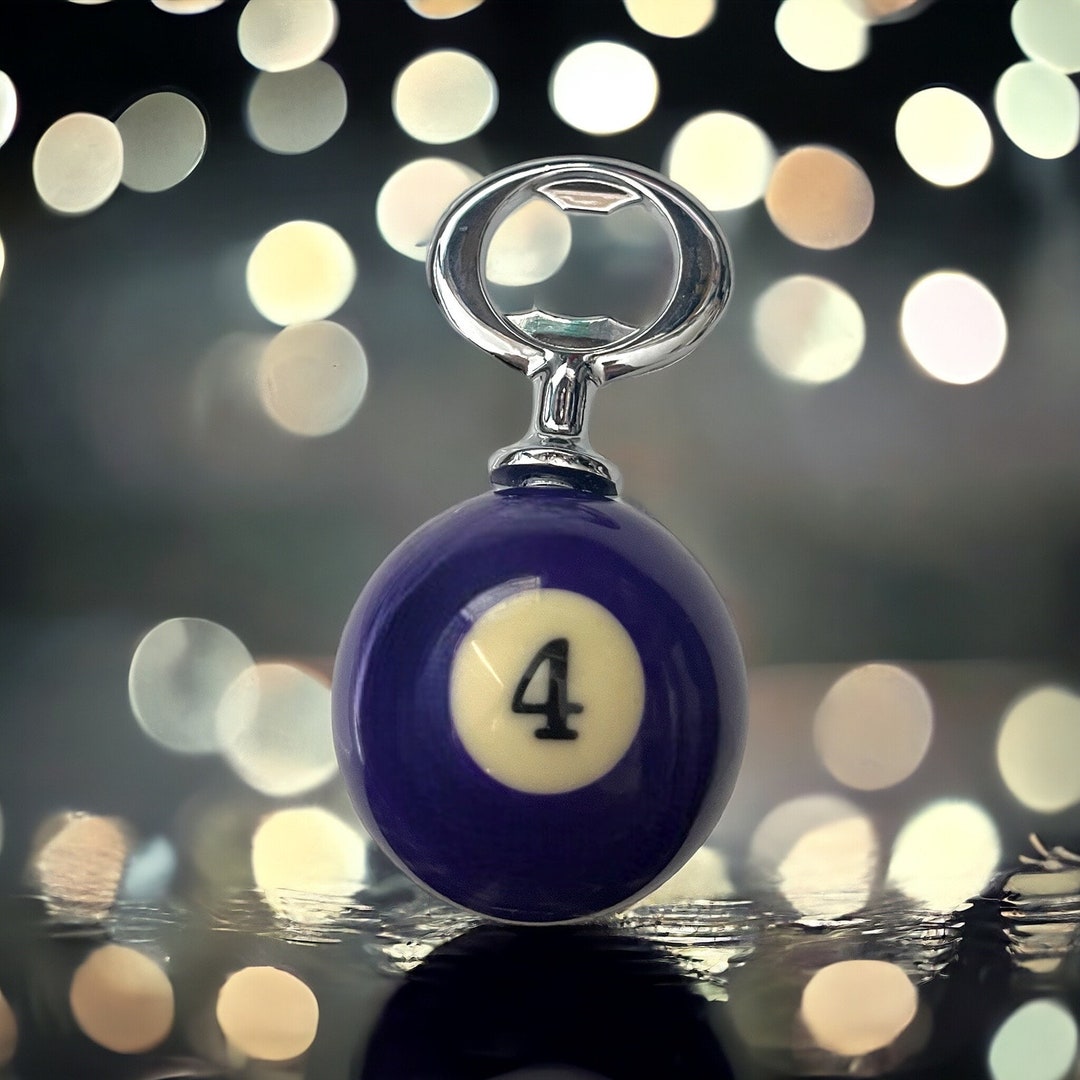 Unique Pool Ball Bottle Opener Purple No. 4 Ball With a Chrome Bottle ...