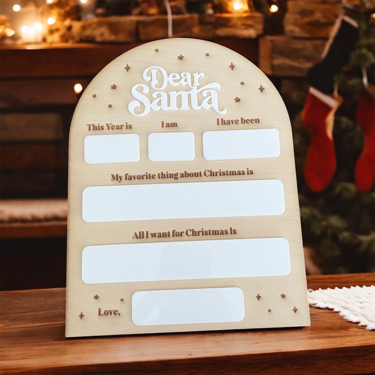 Dear Santa Board | Personalised Christmas Letter Sign | Kids Christmas ...