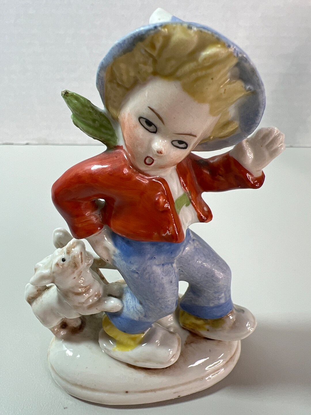 Vintage German Boy Being Chased by Dogs. Germany Written on - Etsy