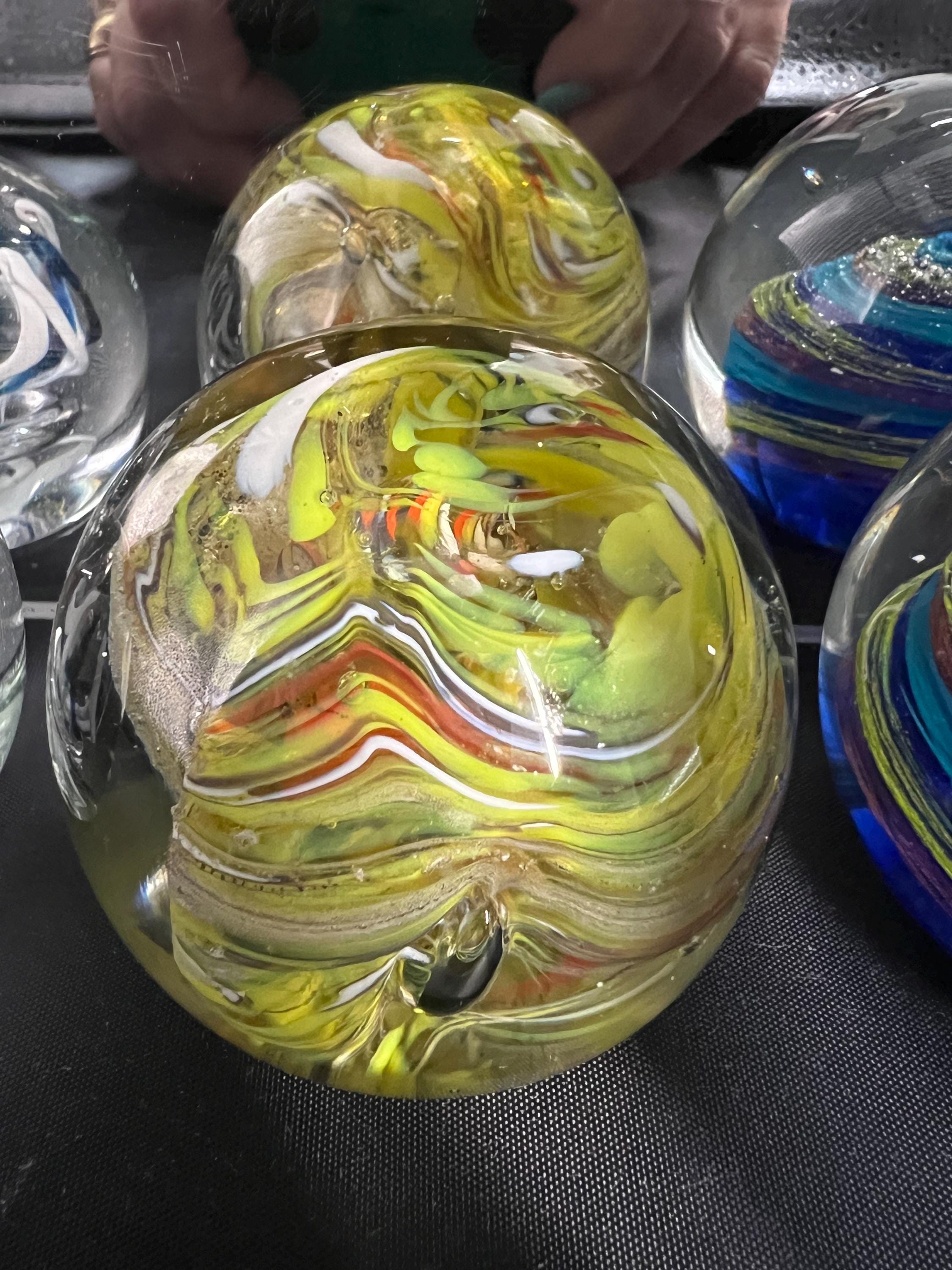 Vintage Art Deco Glass Paperweights, Dove & Floral Design - Etsy