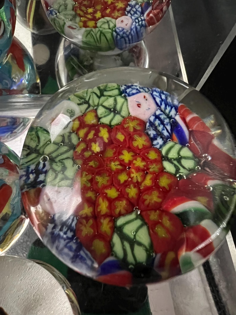 Vintage Art Deco Glass Paperweights, Dove & Floral Design - Etsy