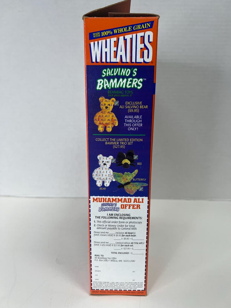 Vintage 1995 Wheaties Cereal Box: Muhammad Ali, Breakfast of Champions ...