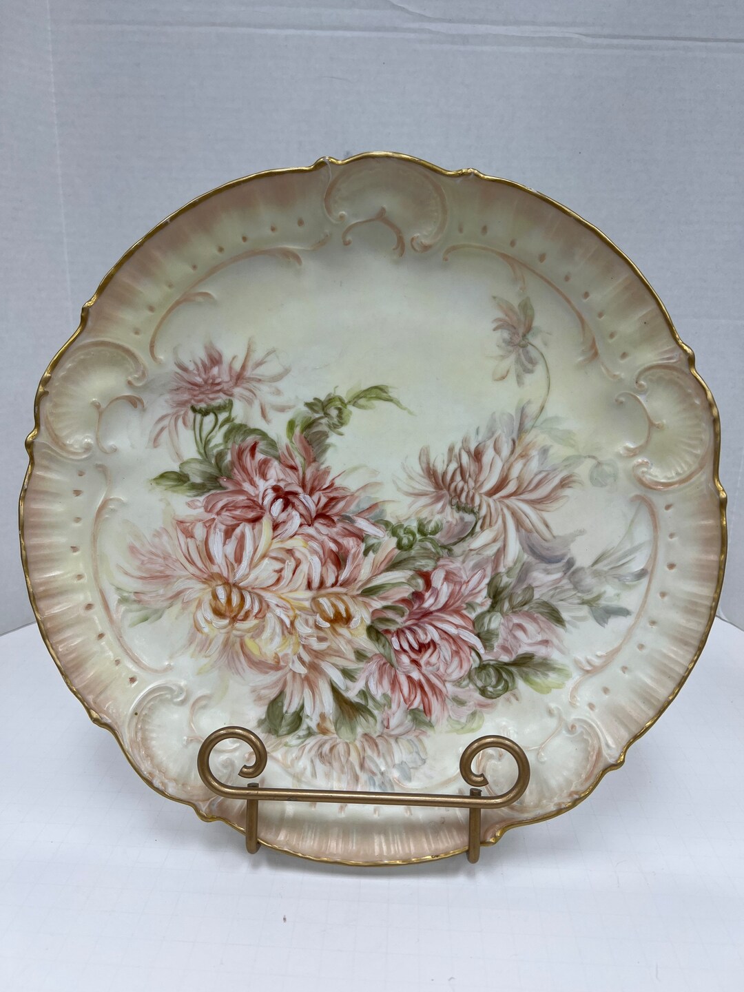 Vintage Limoges France 12 Inch Serving Plate. Cream, Orange and Gold ...