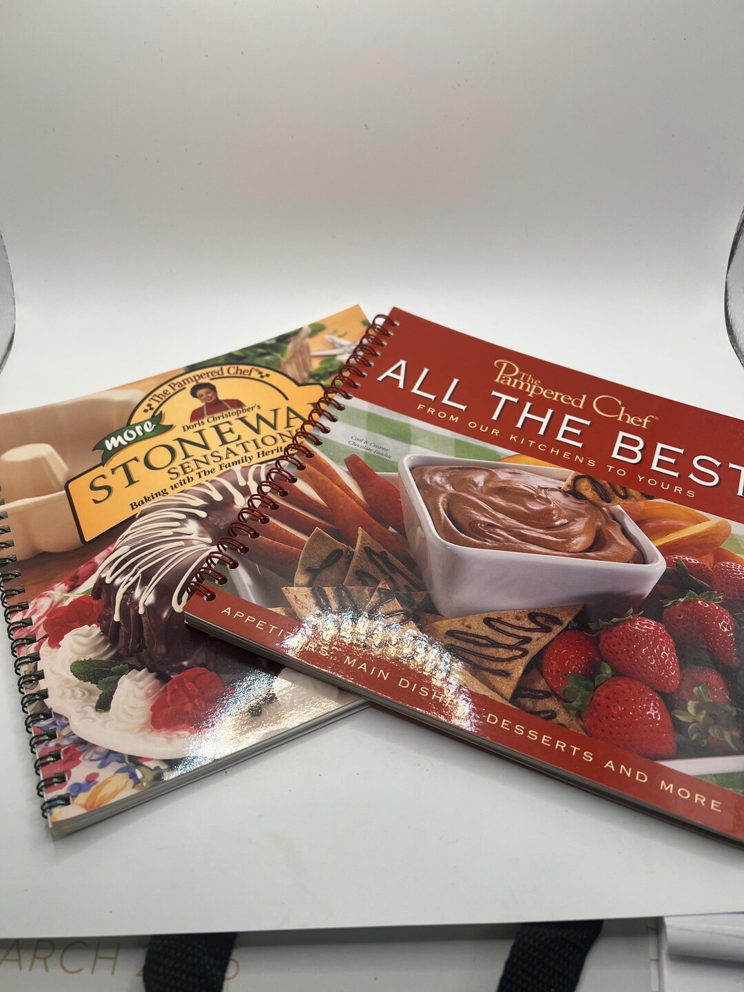 Vintage Set of 2 the Pampered Chef Cookbooks 1. Stoneware Sensations 2 ...