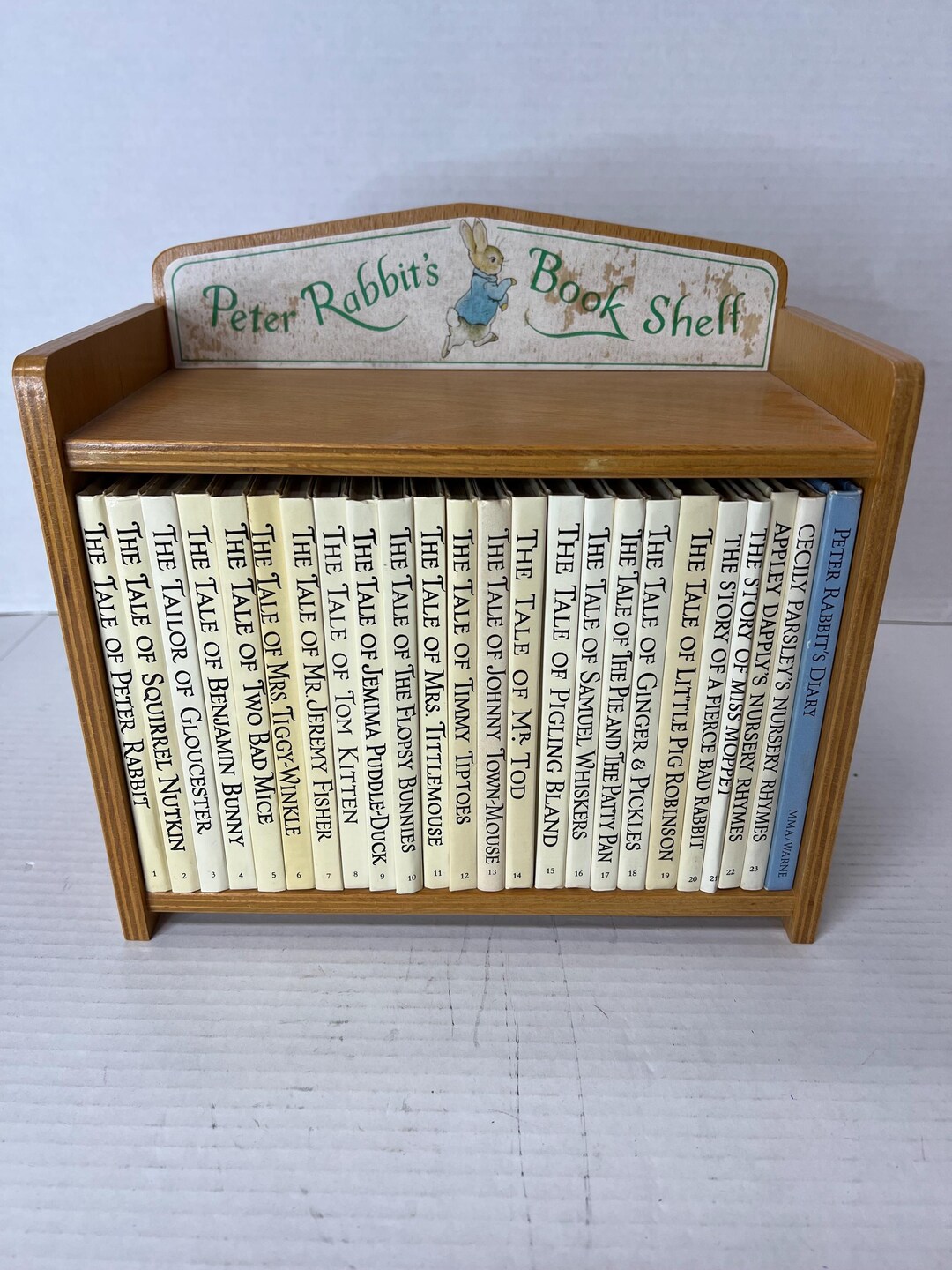 Peter Rabbits Book Shelf and Complete Set of Childrens Books 1-23 With ...