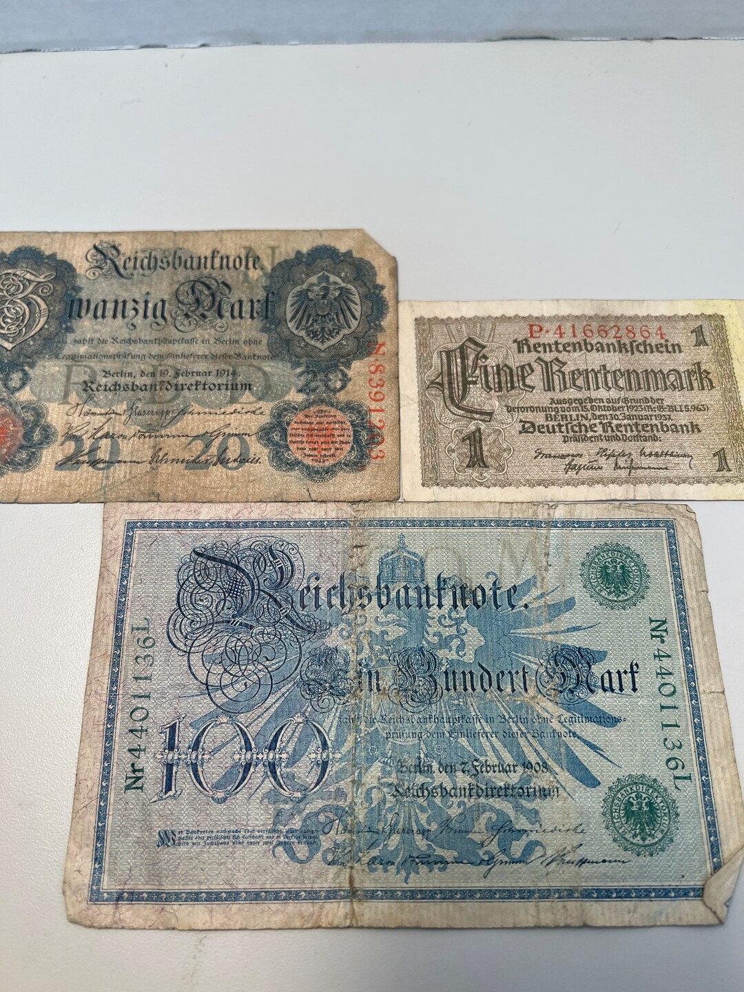 Vintage Set of 3 1900s Paper Money RENTENMARK Great Condition! - Etsy