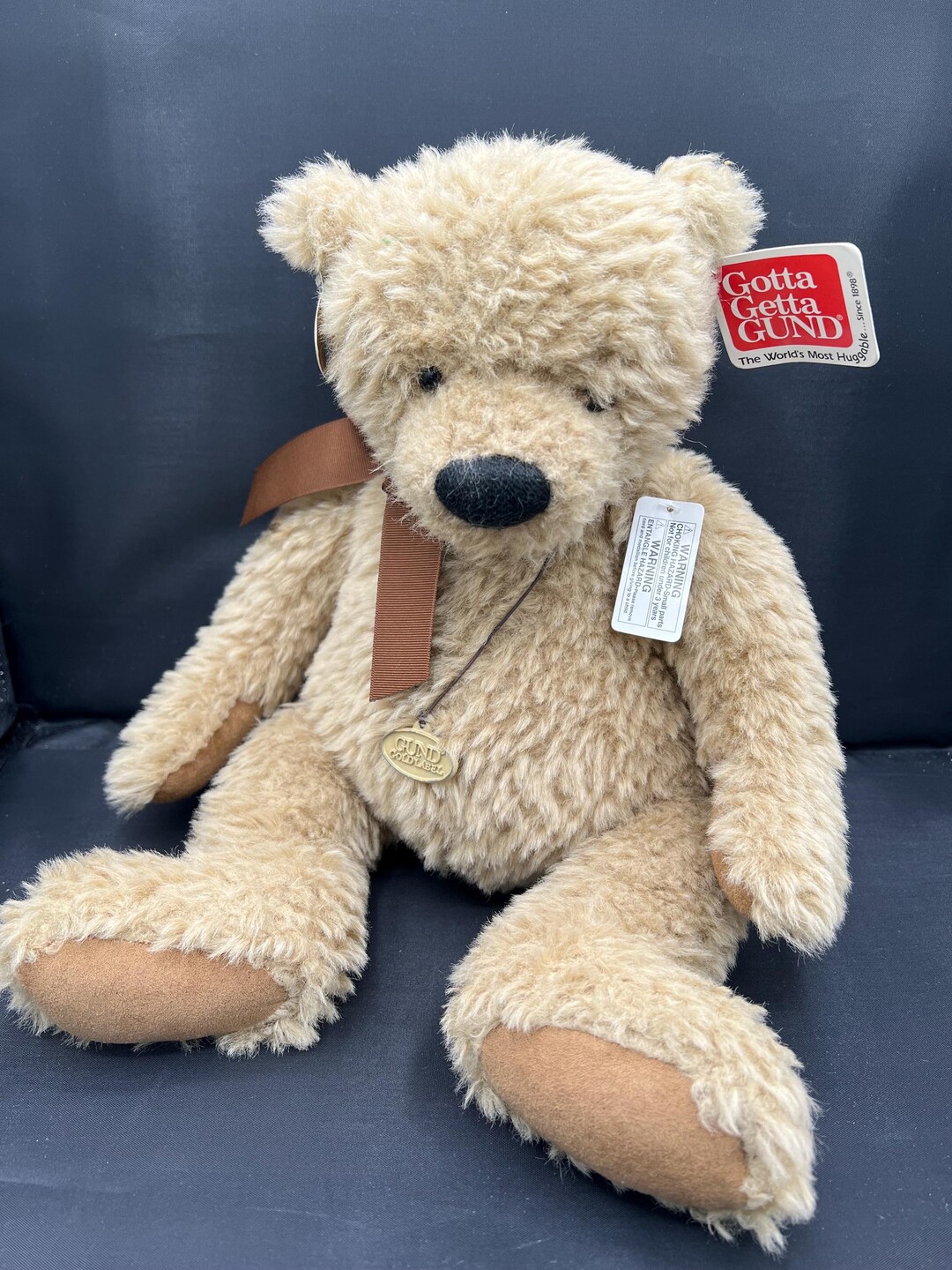 Vintage GUND GOLD LABEL Braydon Tan Color Teddy Bear All Tags on Bear ...