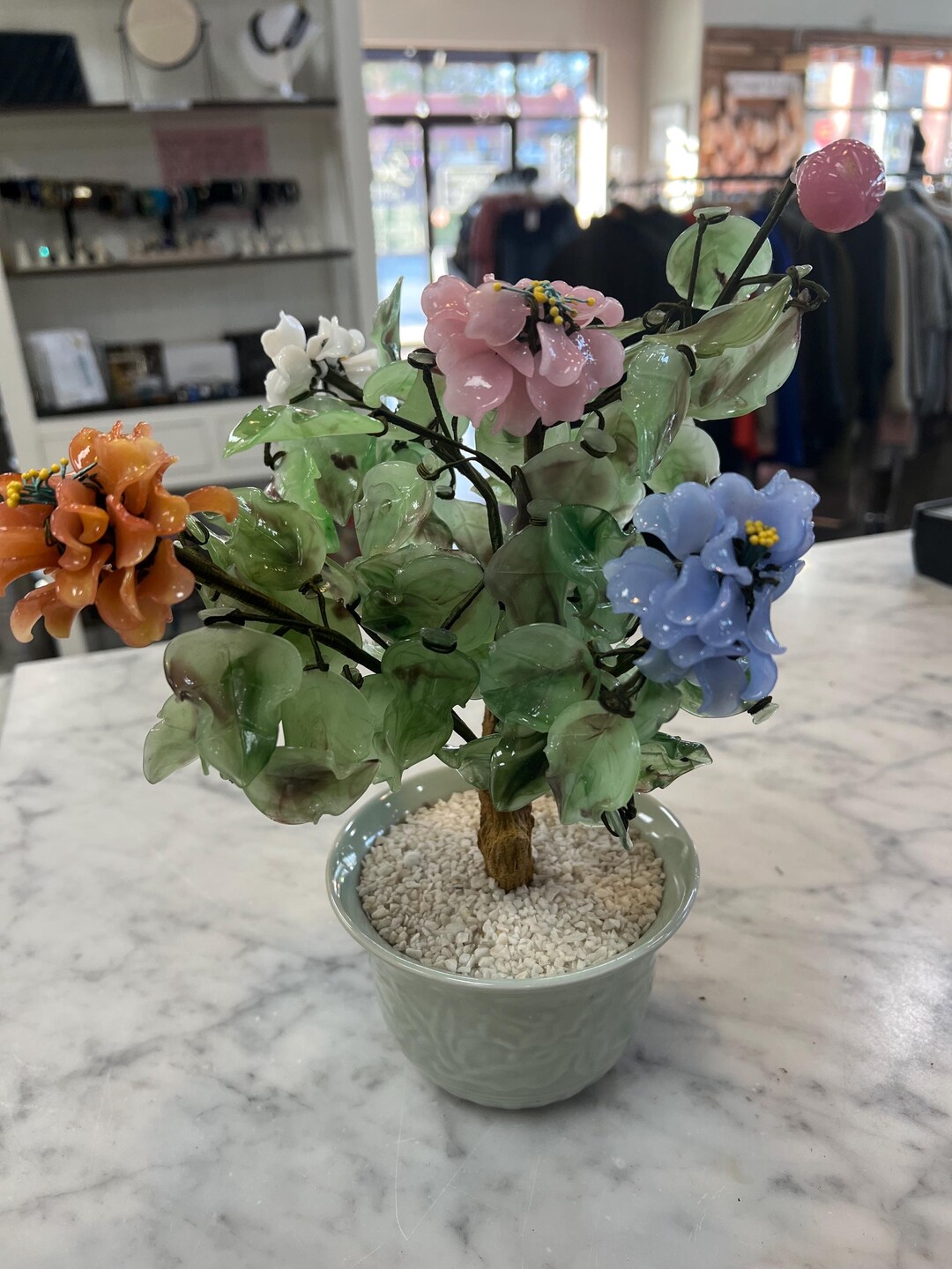 Vintage Italian Jade Bonsai Tree: Mid-century Gemstone Floral Decor - Etsy