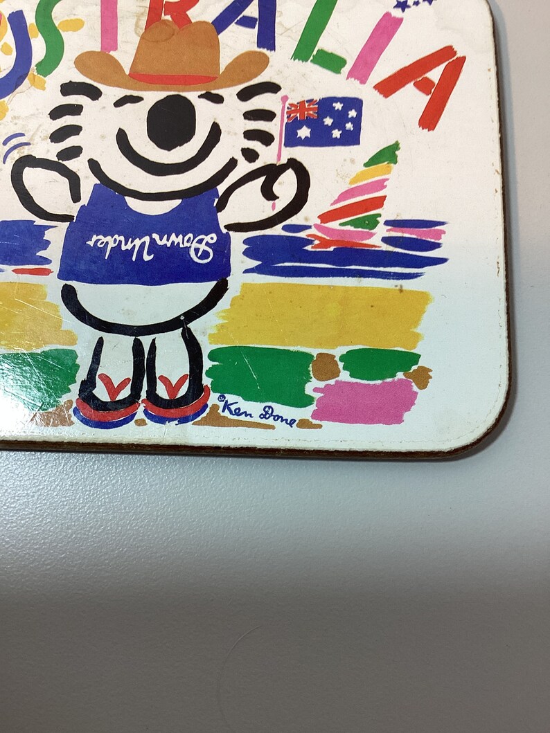 Vintage Retro Down Under Ken Done Australia Digger Koala Coasters ...