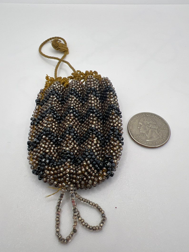 Antique 1900s French Edwardian Drawstring Beaded Pouch - Etsy