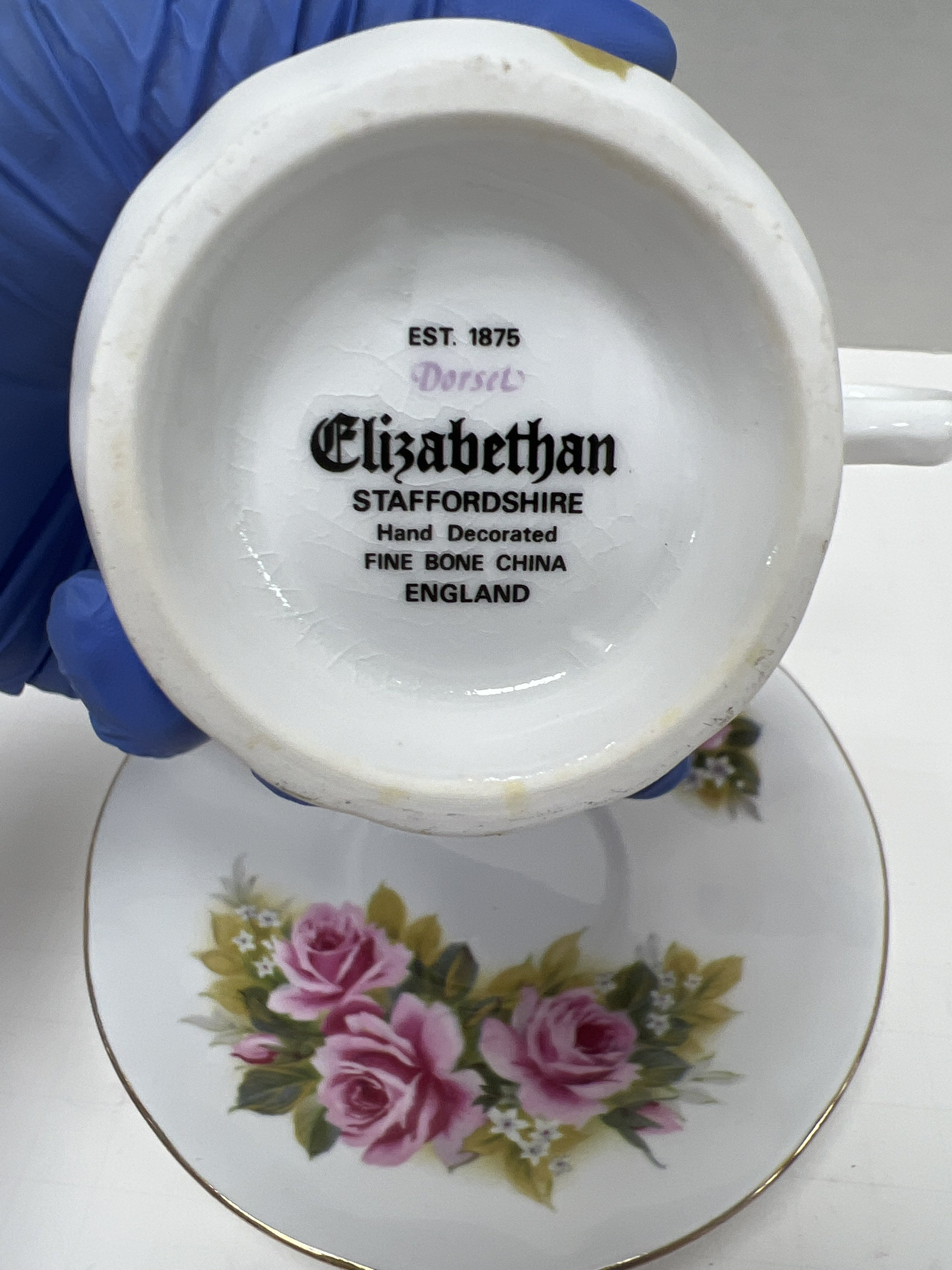 Elizabethan Fine Bone China Cup and Saucer: Pink Roses, Gold Trim - Etsy