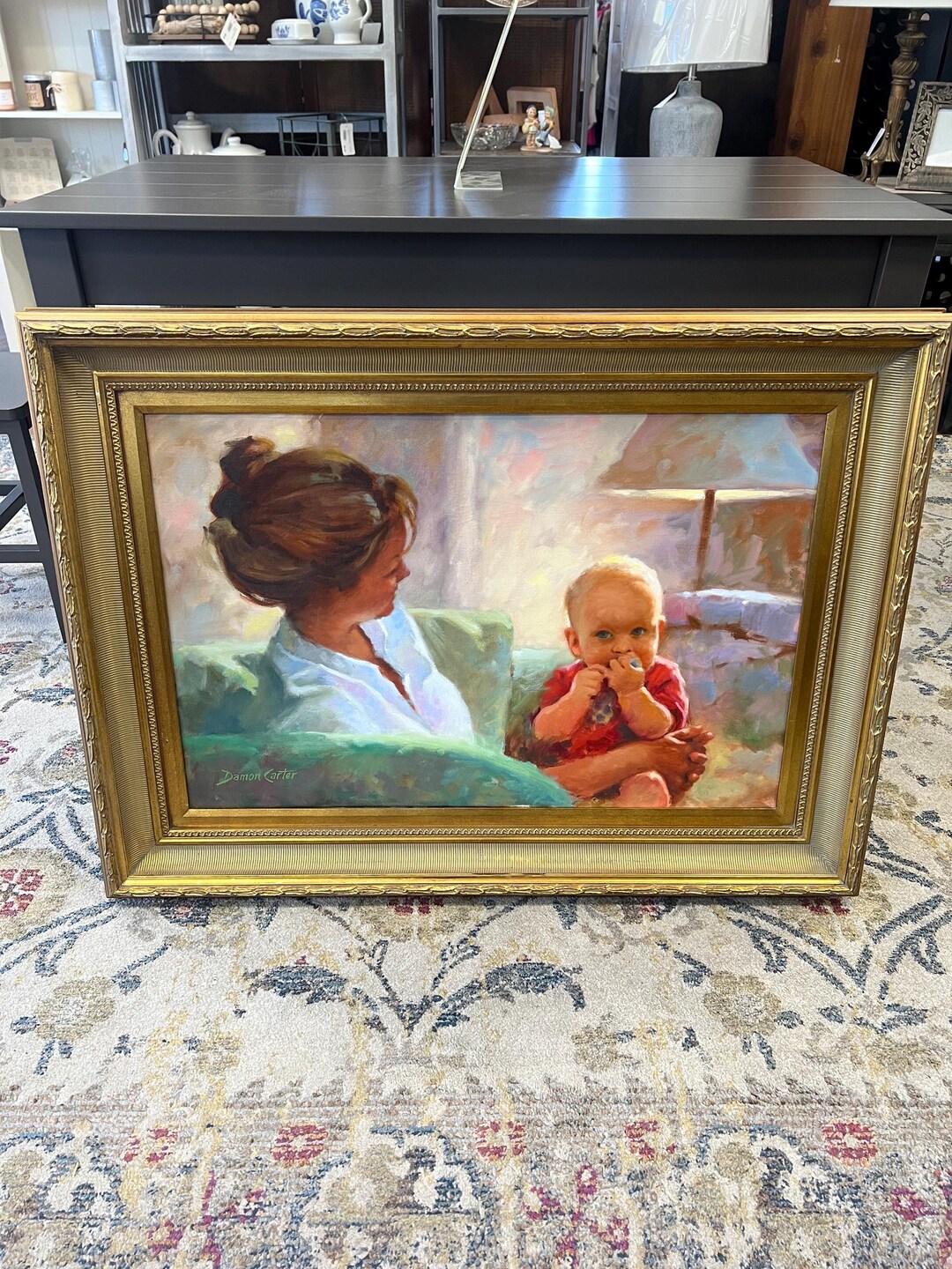 HUGH Original Oil Painting by Damon Carter “madonna and Toddler ...