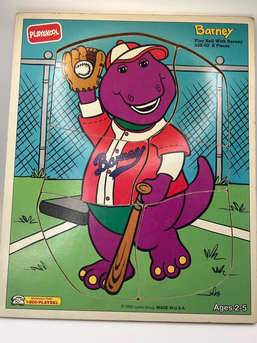 Vintage 1993 Playskool “play Ball With Barney” #328-02 for Ages 2-5 by ...