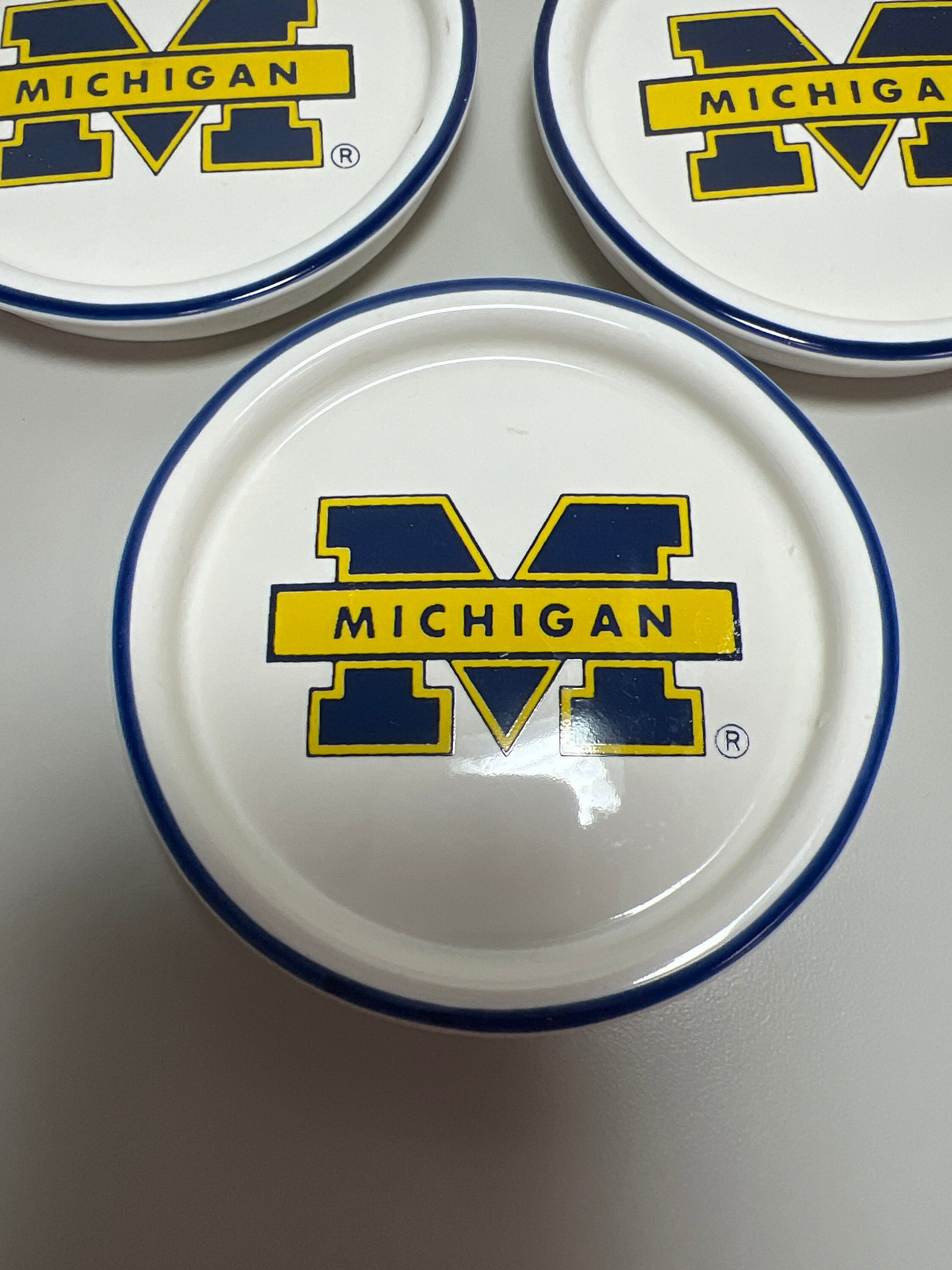 Vintage Set of 3 University of Michigan Ceramic Coasters. No Chips. 4 ...