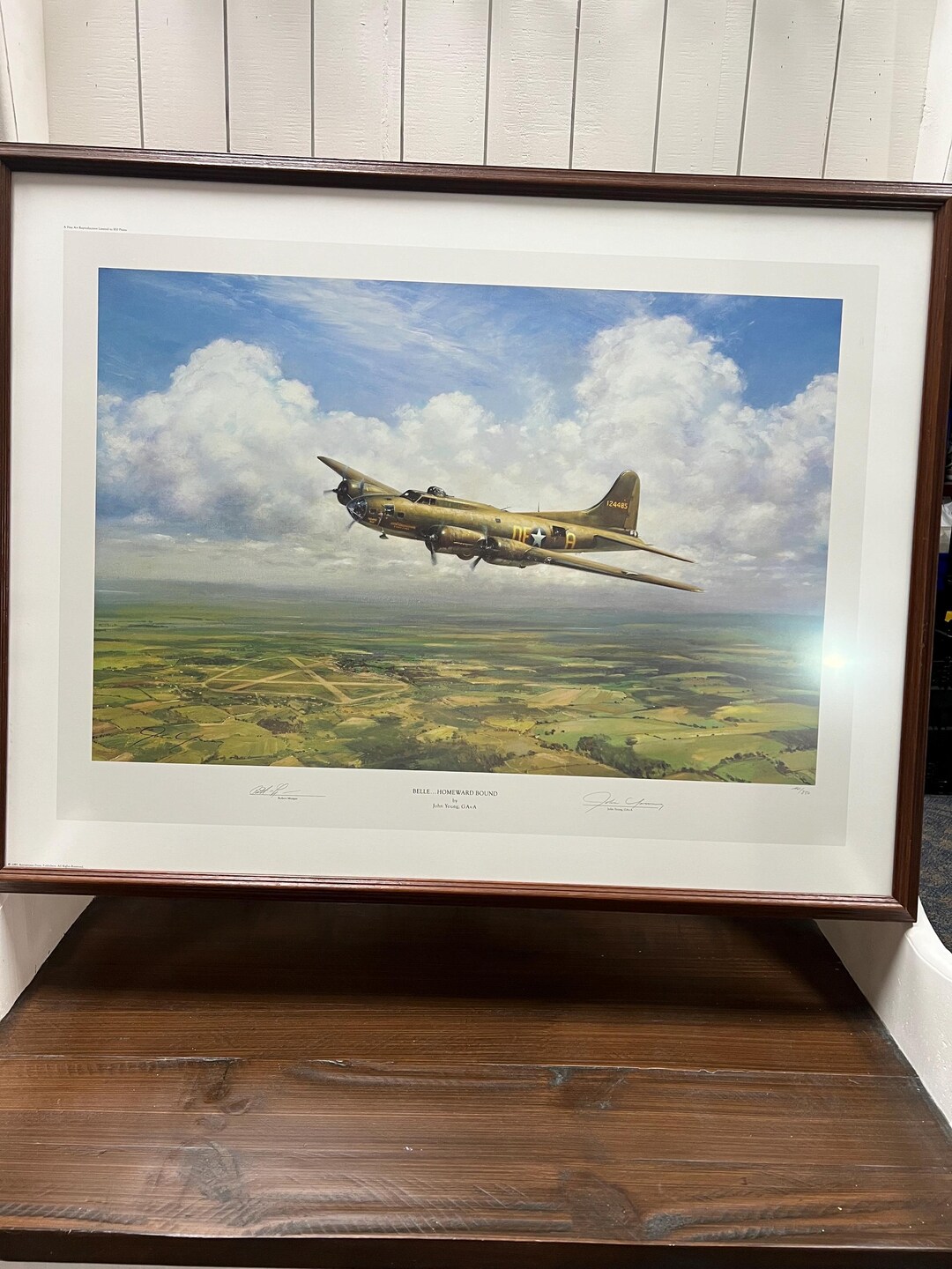 B-17 Flying Fortress Art Print: "belle... Homeward Bound" by John Young ...