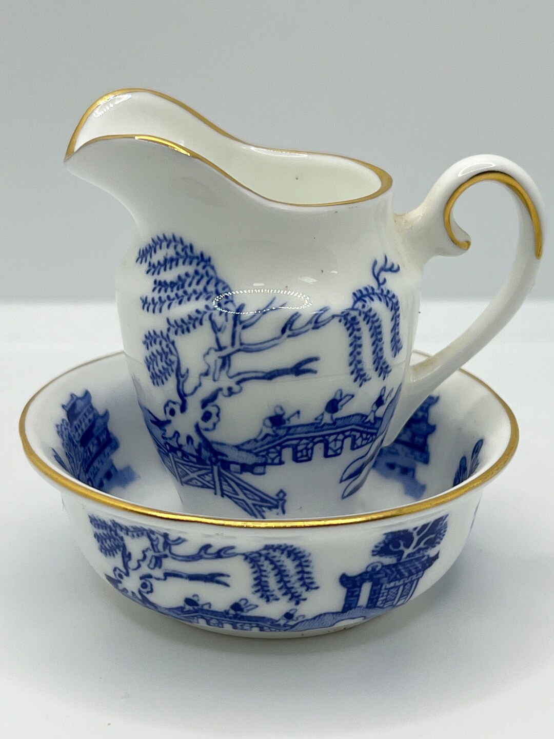 Vintage Miniature Pitcher and Basin by Coalport Willow Made in England ...