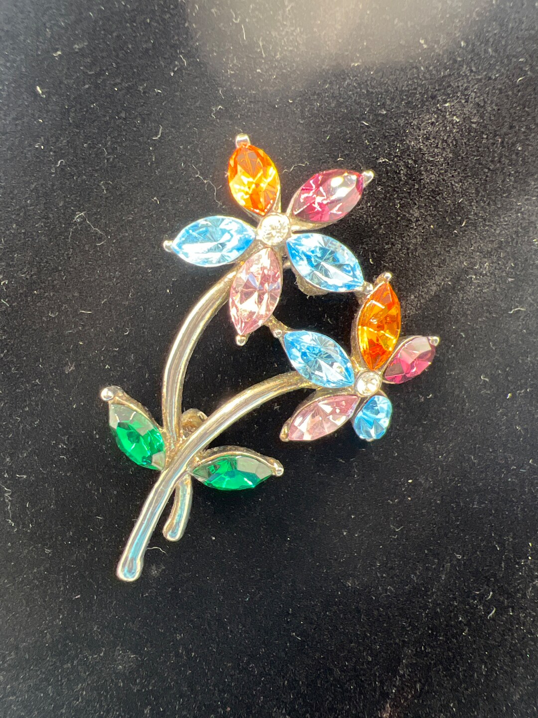 Vintage Monet 2 Flower Brooch 1960 Very Simple and Elegant - Etsy