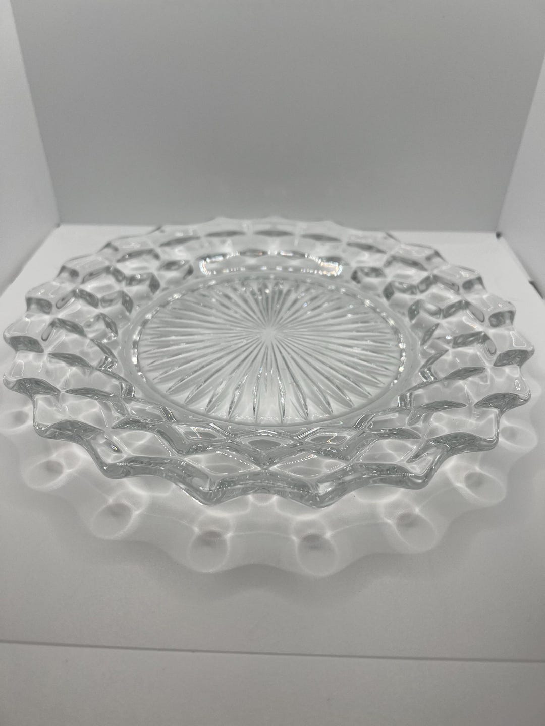 Vintage Fostoria American Crystal Dinner Plates 9.5 in Diameter. Set of ...