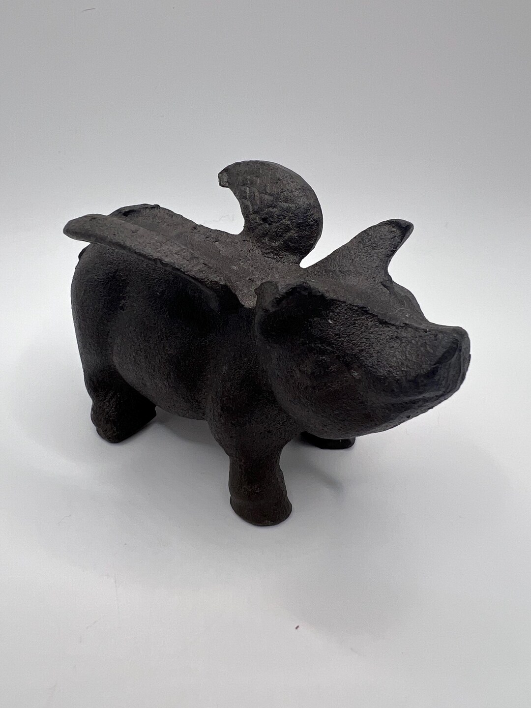 Vintage Cast Iron Flying Pig Statue, 4"x3" Whimsical Decor - Etsy