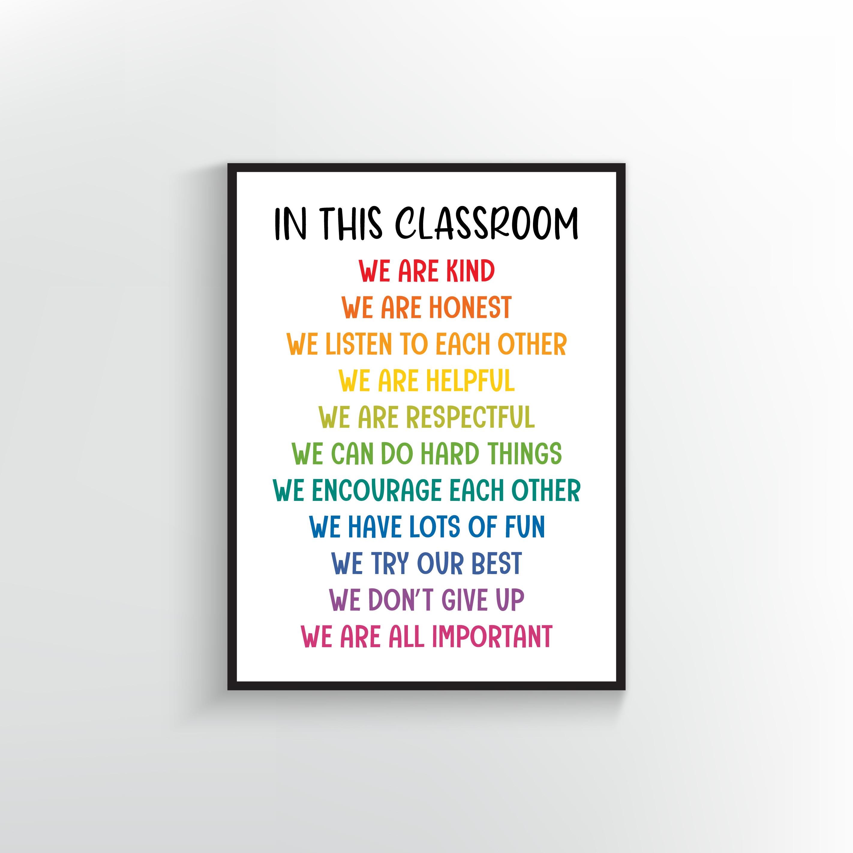 In This Classroom Poster | Positive Decor | Classroom Print - Etsy