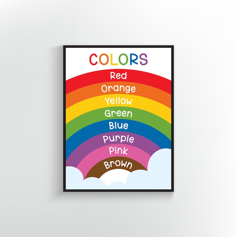 Colors Poster | Teacher Decor | Homeschool or Classroom Print - Etsy