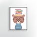 Reading Bear Print | Children Wall Art | Animal Decor Poster - Etsy
