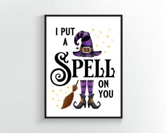 I Put A Spell on You Print, Moody, Halloween, Spooky, Magic, Witches ...