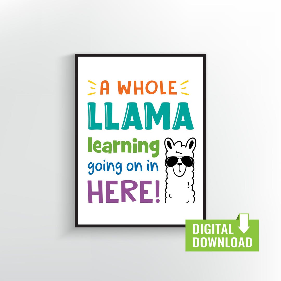 Funny Llama Classroom Poster: Teacher Homeschool Decor (digital ...