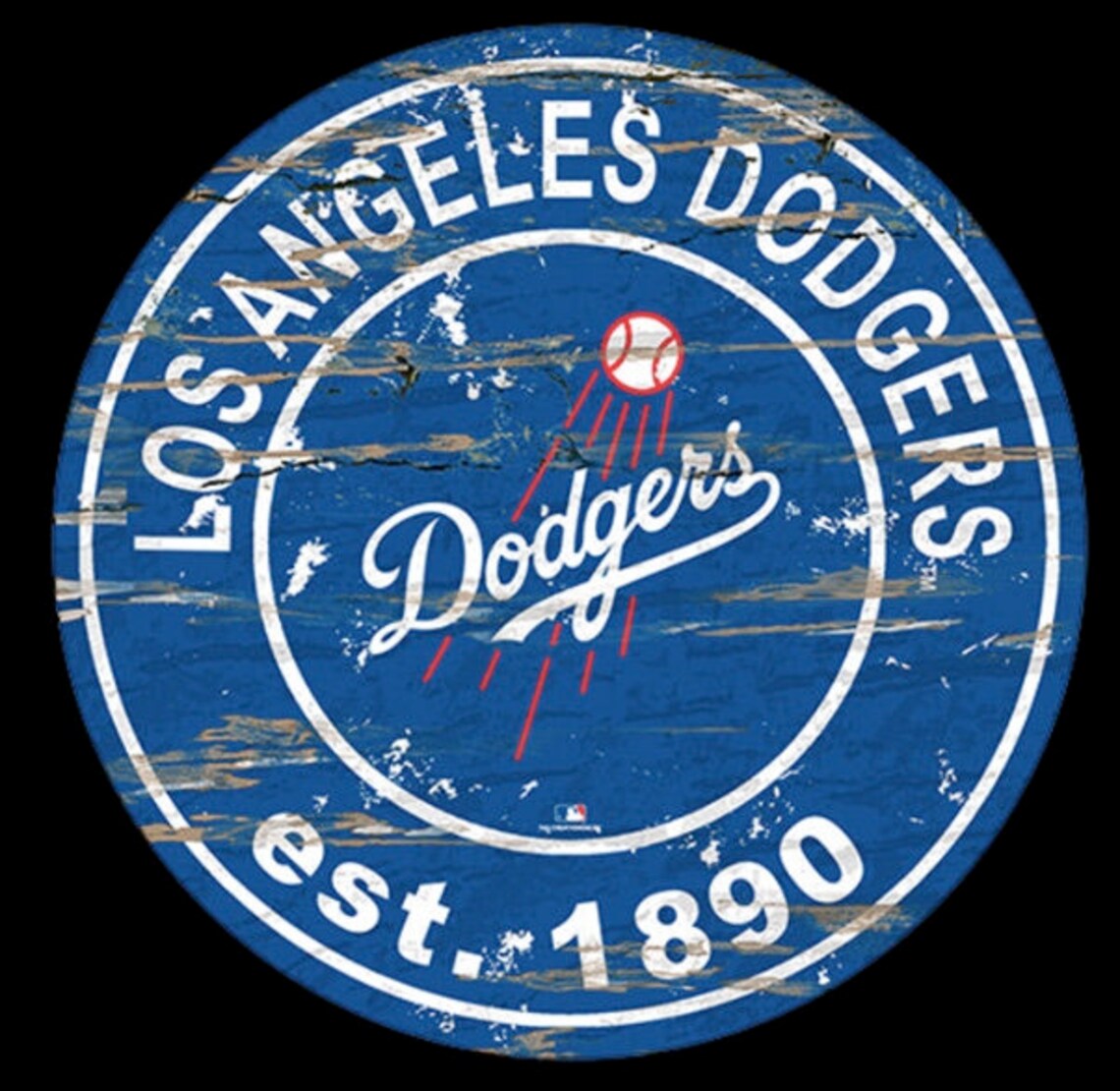 24 Round Los Angeles Dodgers Baseball Sports Sign Wood - Etsy